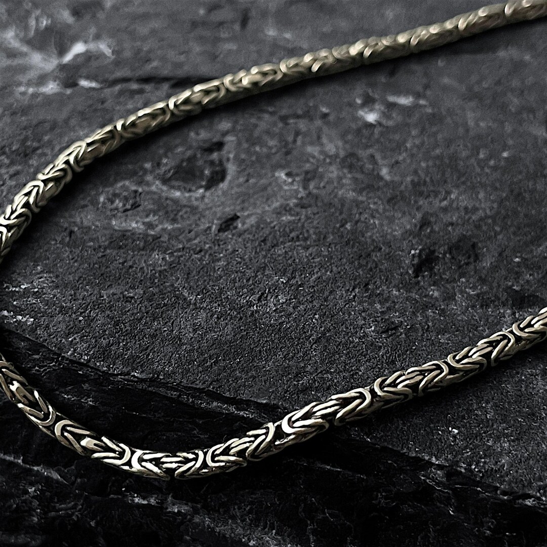 925 Silver King Chain Necklace - 925 Sterling Silver Byzantine Chain ...