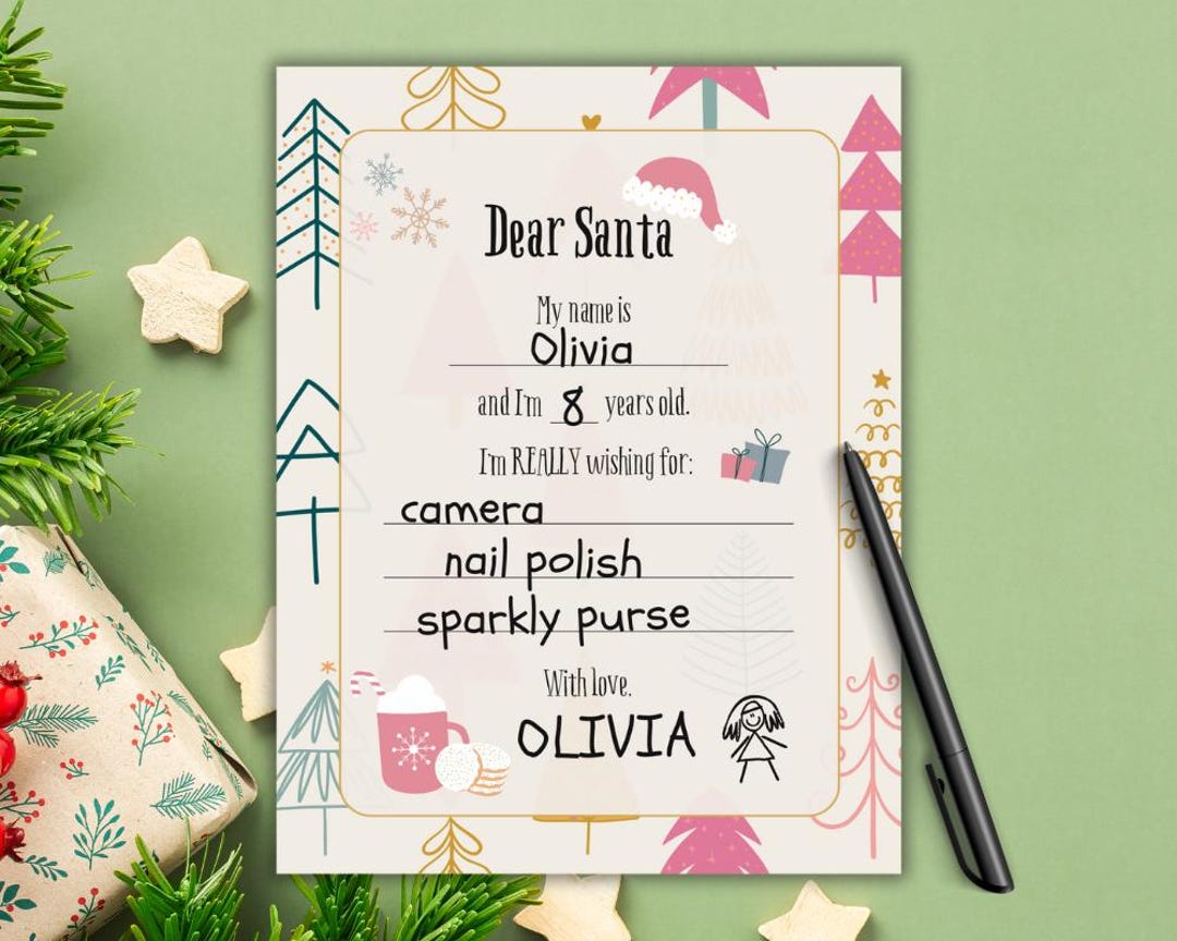 Printable Letter to Santa - Personalized Dear Santa Letter | Kids ...