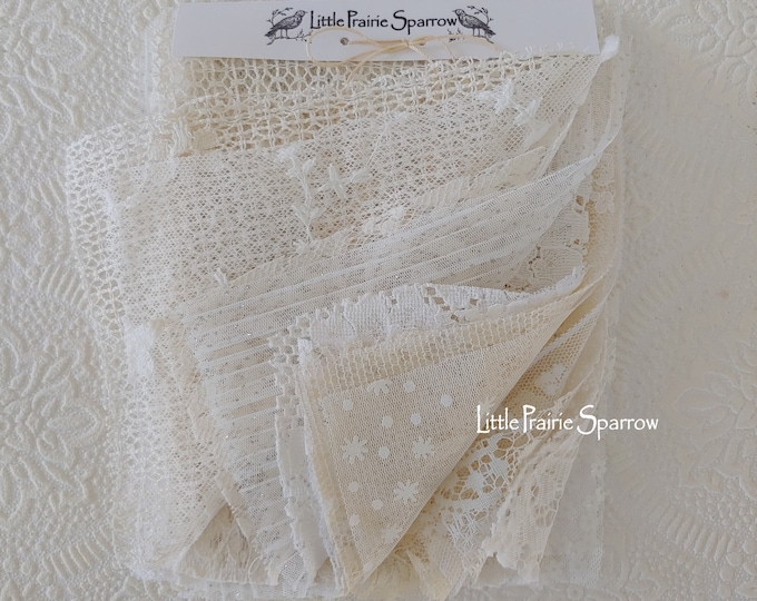 Vintage Lace Bundle, Sewing Sample Kit for Junk Journals, Scrapbook ...