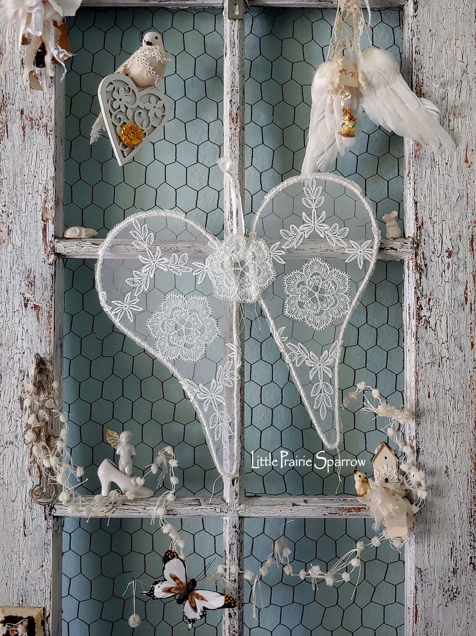 Lace Wire Wings Angel Wing Decor for Shabby Chic Wedding - Etsy