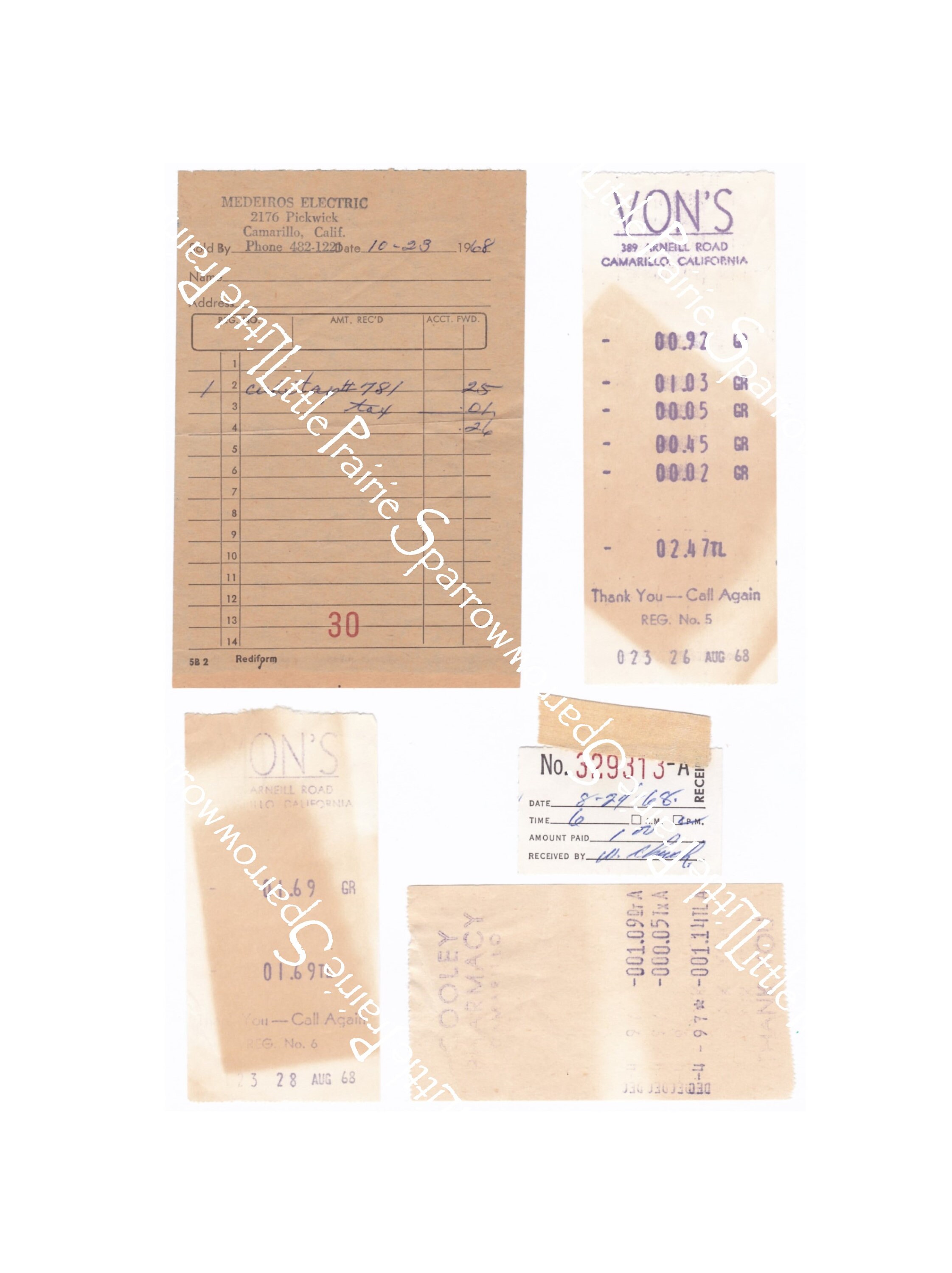 Vintage Receipts Digital Download, Printable Ephemera Collage Sheets ...