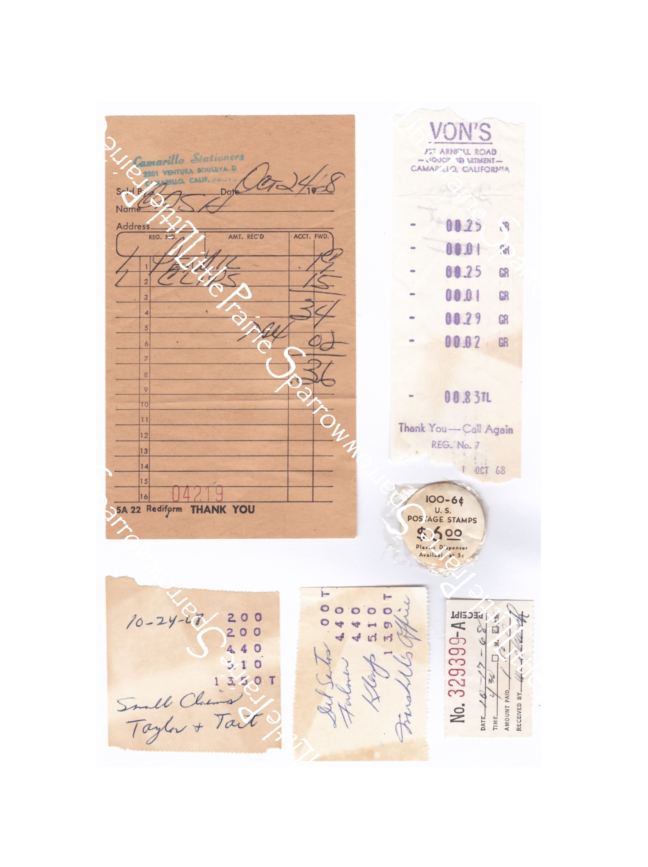 Vintage Receipts Digital Download Printable Ephemera Collage | Etsy