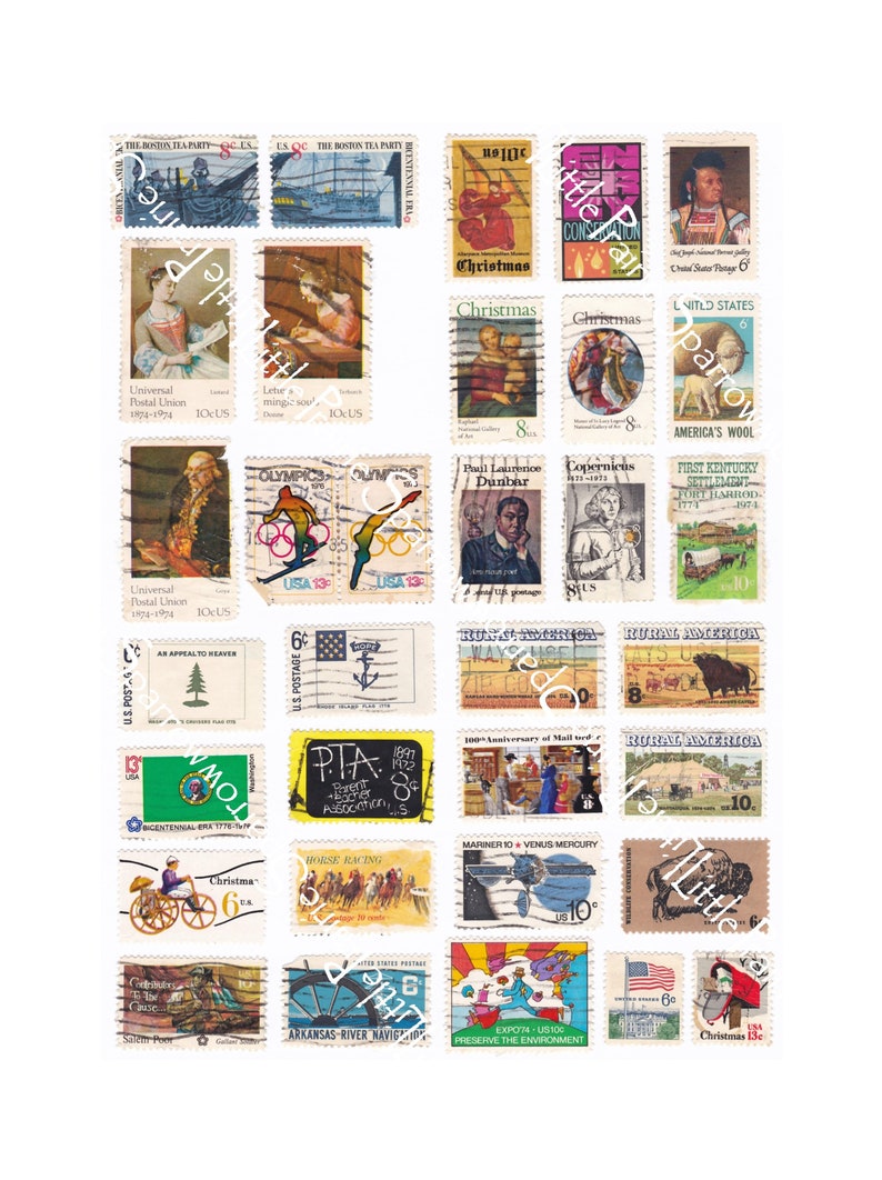 Vintage Postal Stamps From 60's & 70's Ephemera - Etsy