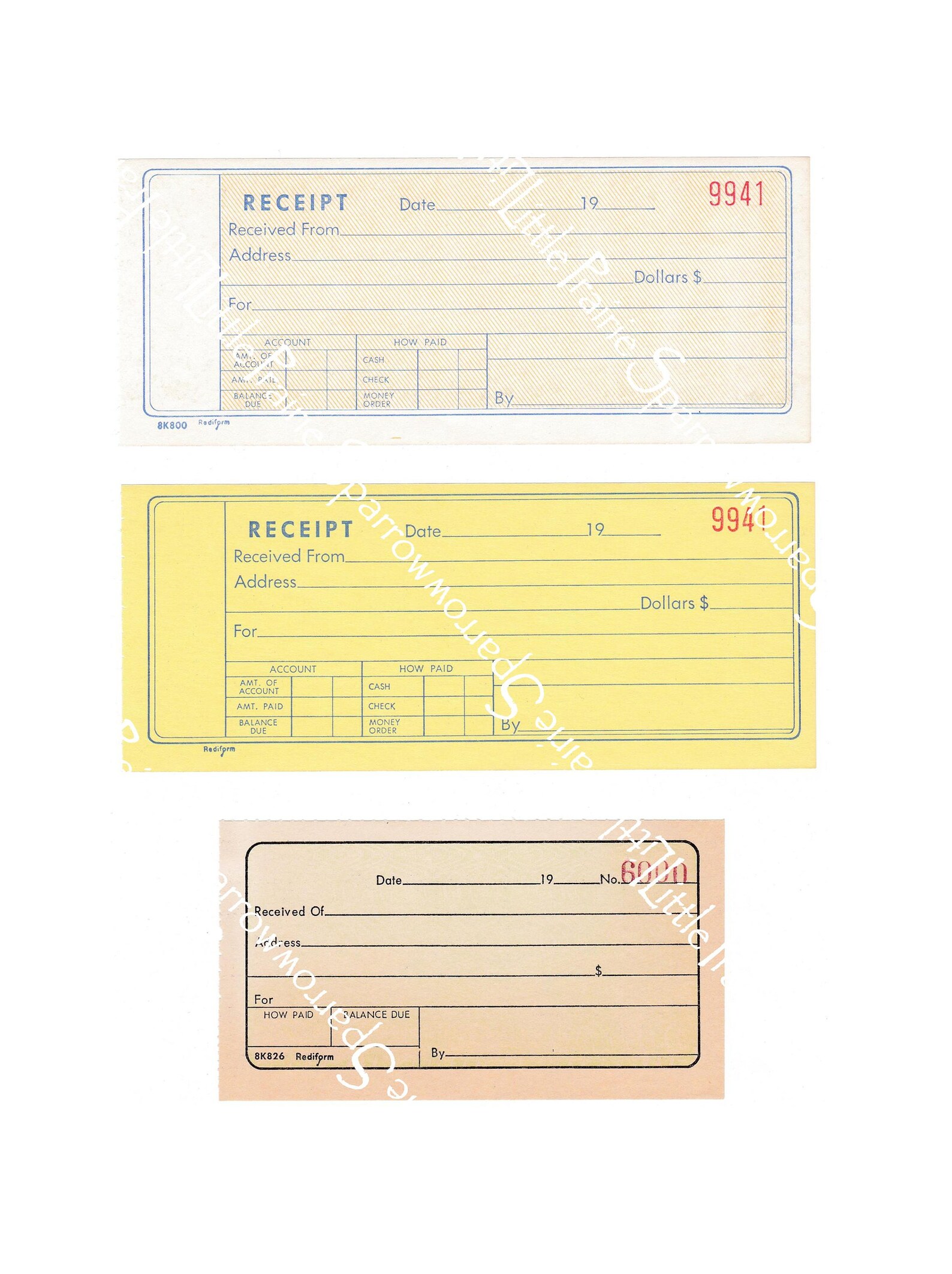 Vintage Receipts Digital Download, Printable Ephemera Collage Sheets ...