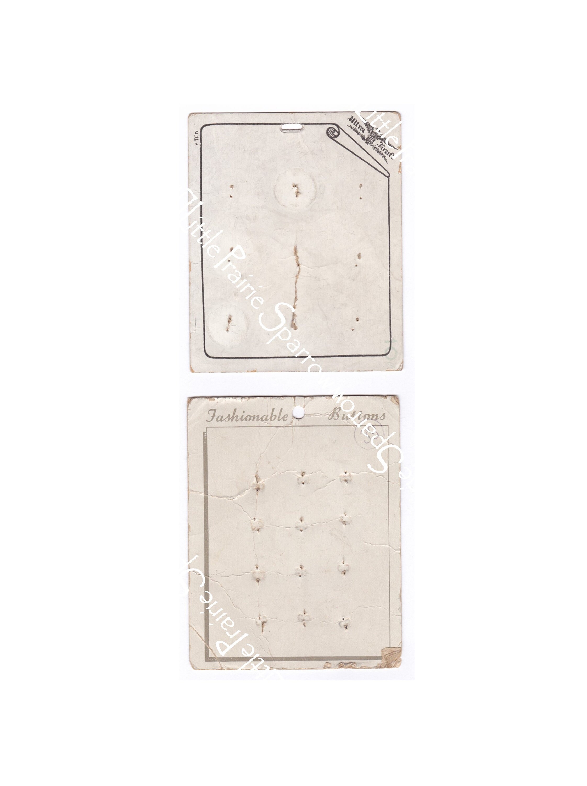 Vintage Blank Button Card Digital Download Printable Sewing - Etsy
