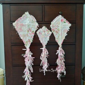 Pink Fabric Kites Set of 3 for Wedding Prop, Baby Shower, Girls Nursery ...
