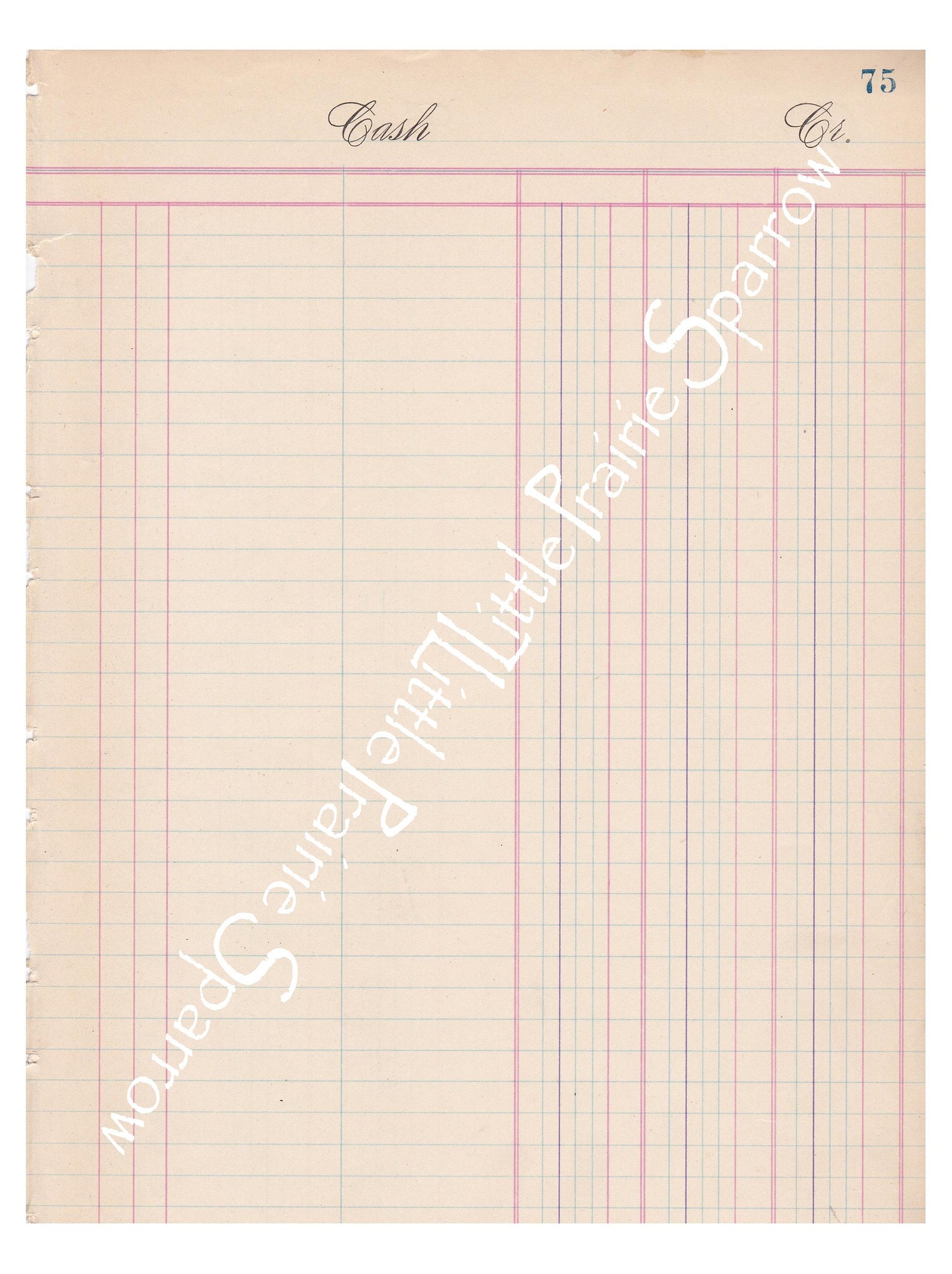 Vintage Ledger Pages Digital Download, Five Printable Ephemera Collage ...