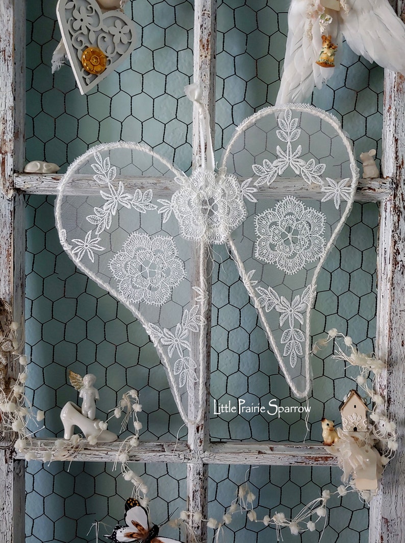 Lace Wire Wings Angel Wing Decor for Shabby Chic Wedding | Etsy