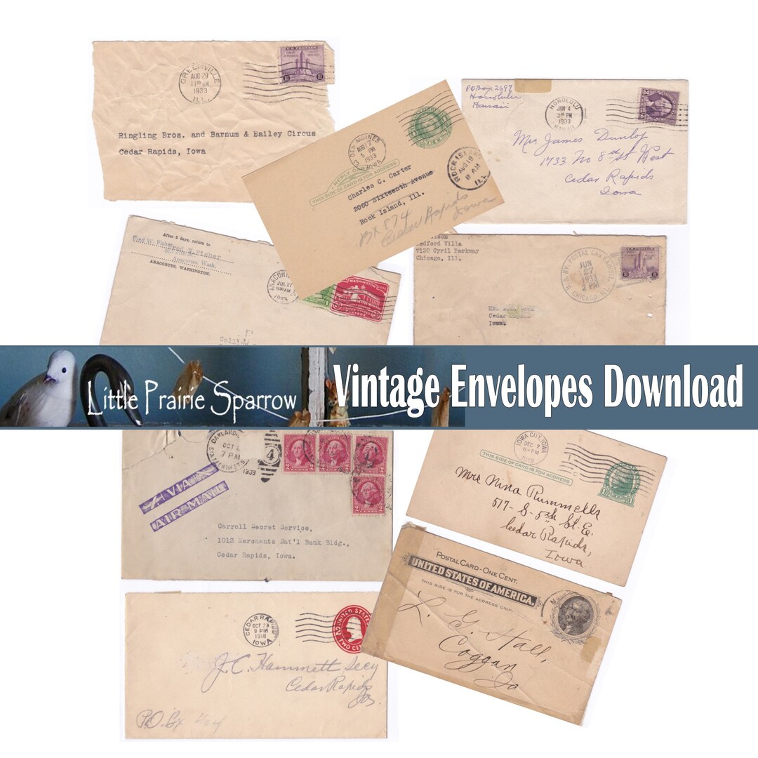 Vintage Envelopes Digital Download, Printable Ephemera Collage Sheets ...