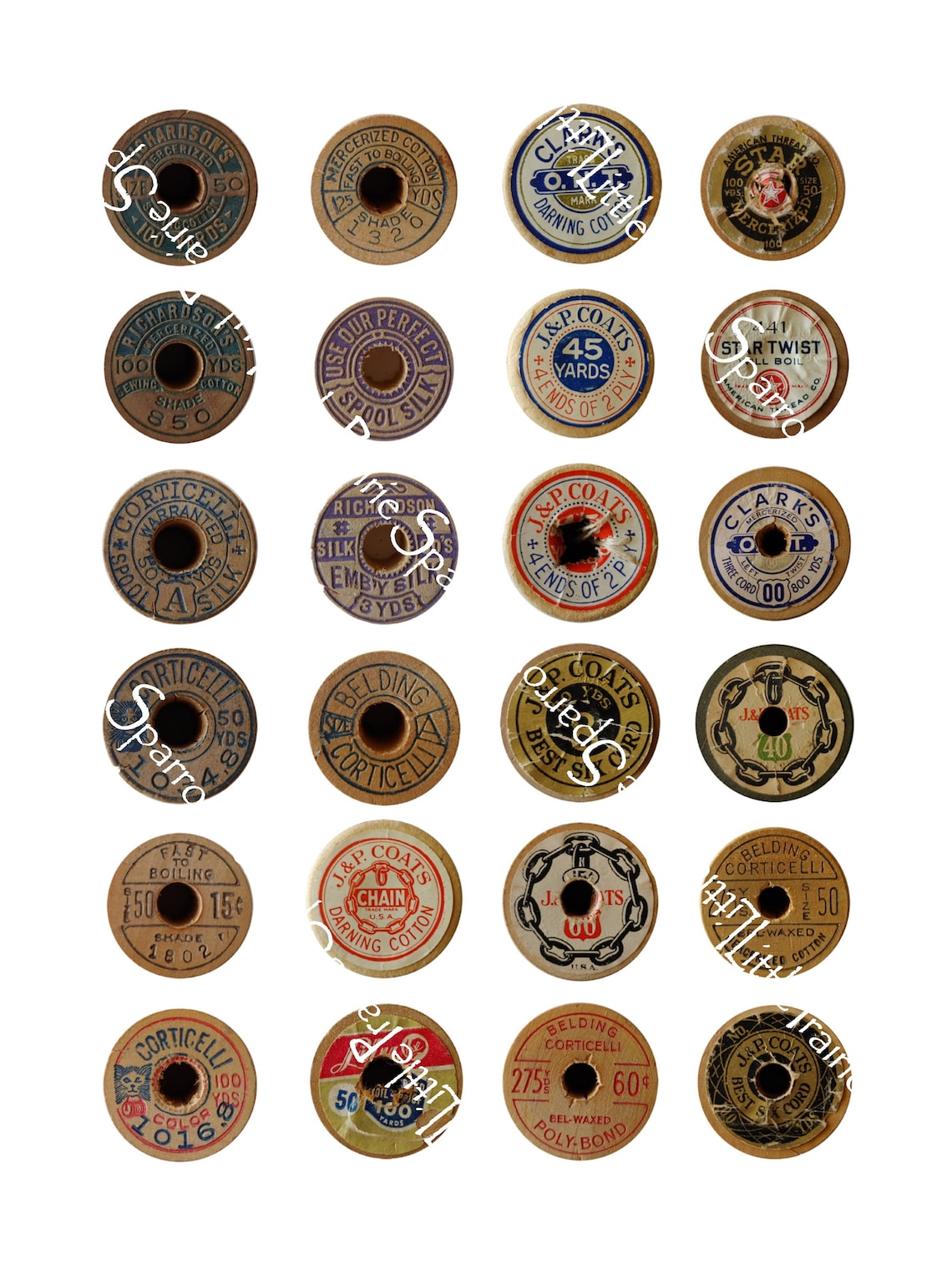 Vintage Sewing Spools Digital Download, Printable Sewing Notion ...