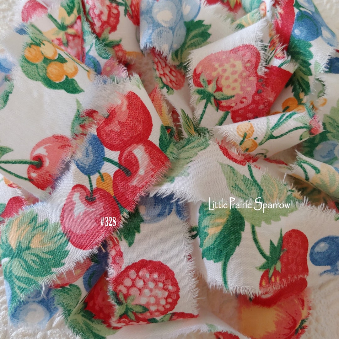 Hand Torn Strawberry Ribbon Frayed Fabric Ribbon for Birthday Gift Bows ...