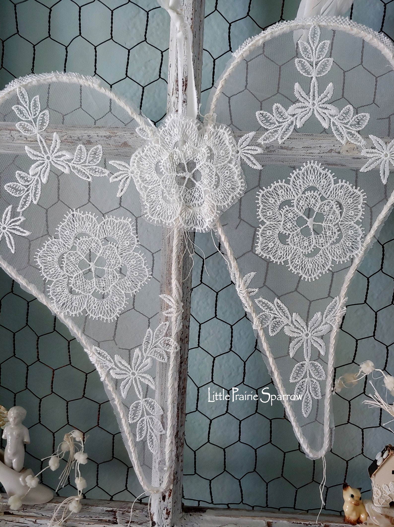 Lace Wire Wings Angel Wing Decor for Shabby Chic Wedding | Etsy