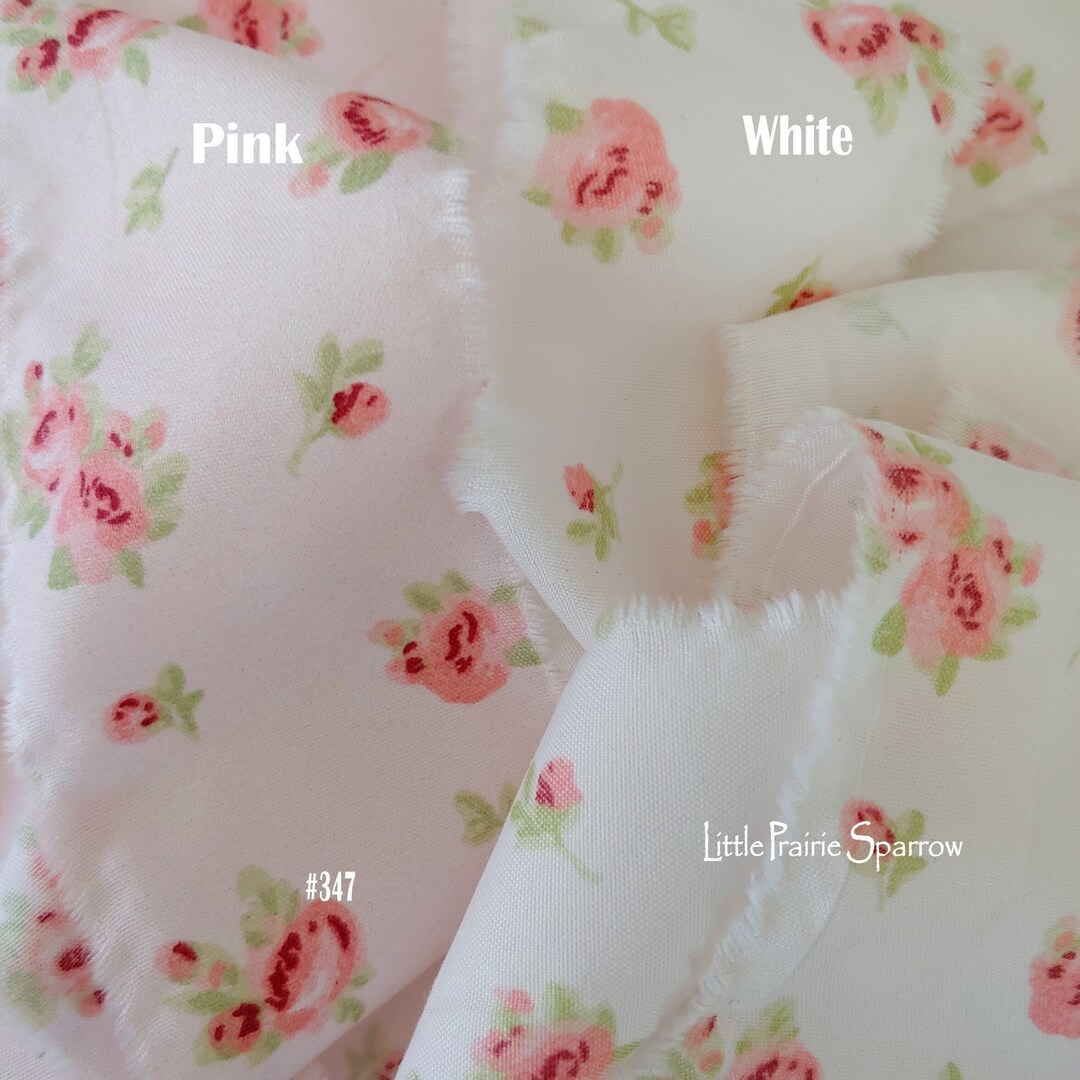 Hand Torn Pink Rose Print Frayed Fabric 2 Inch Ribbon for Journals ...