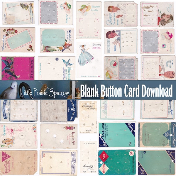 Vintage Button Cards - Etsy