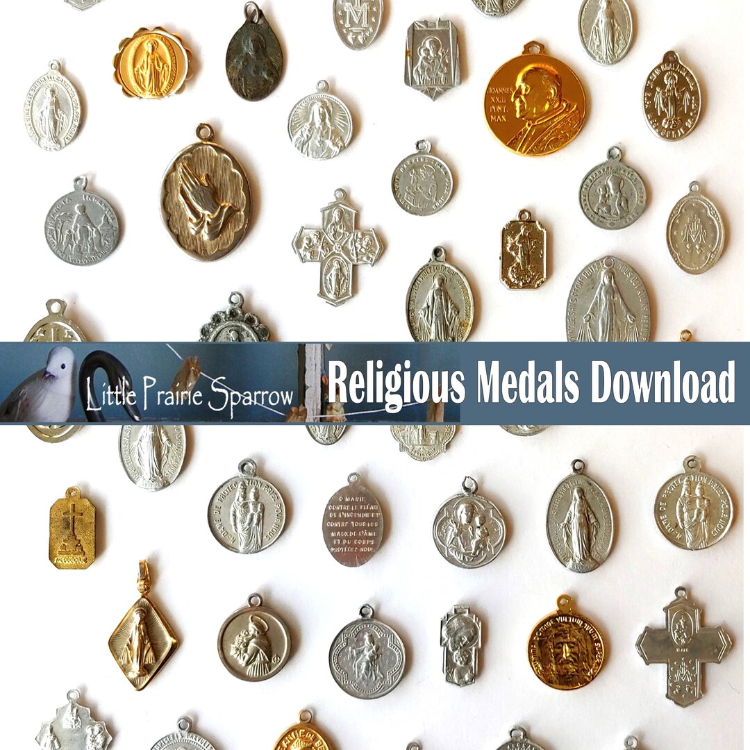 Vintage Religious Medals Digital Download, Prayer Journal Accent ...