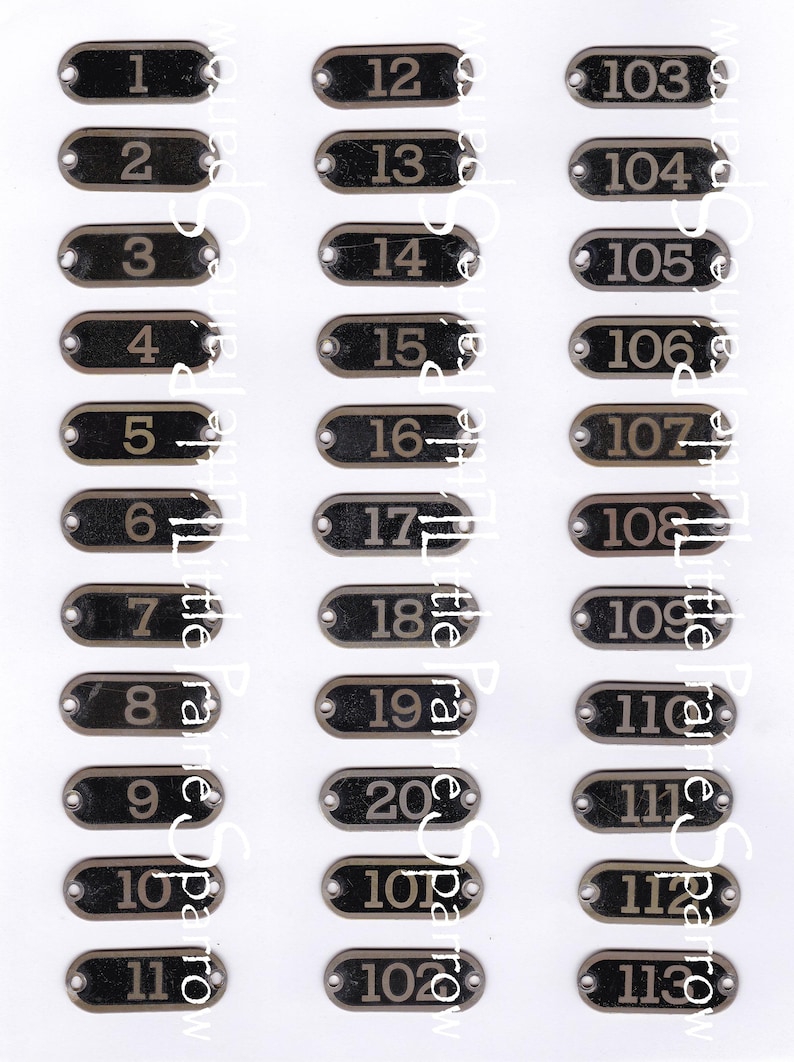 Vintage Number Brass Tags Digital Printable Sheet Antique - Etsy