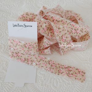 Hand Torn Pink Calico Frayed Fabric Ribbon for Journal, Shabby Party ...