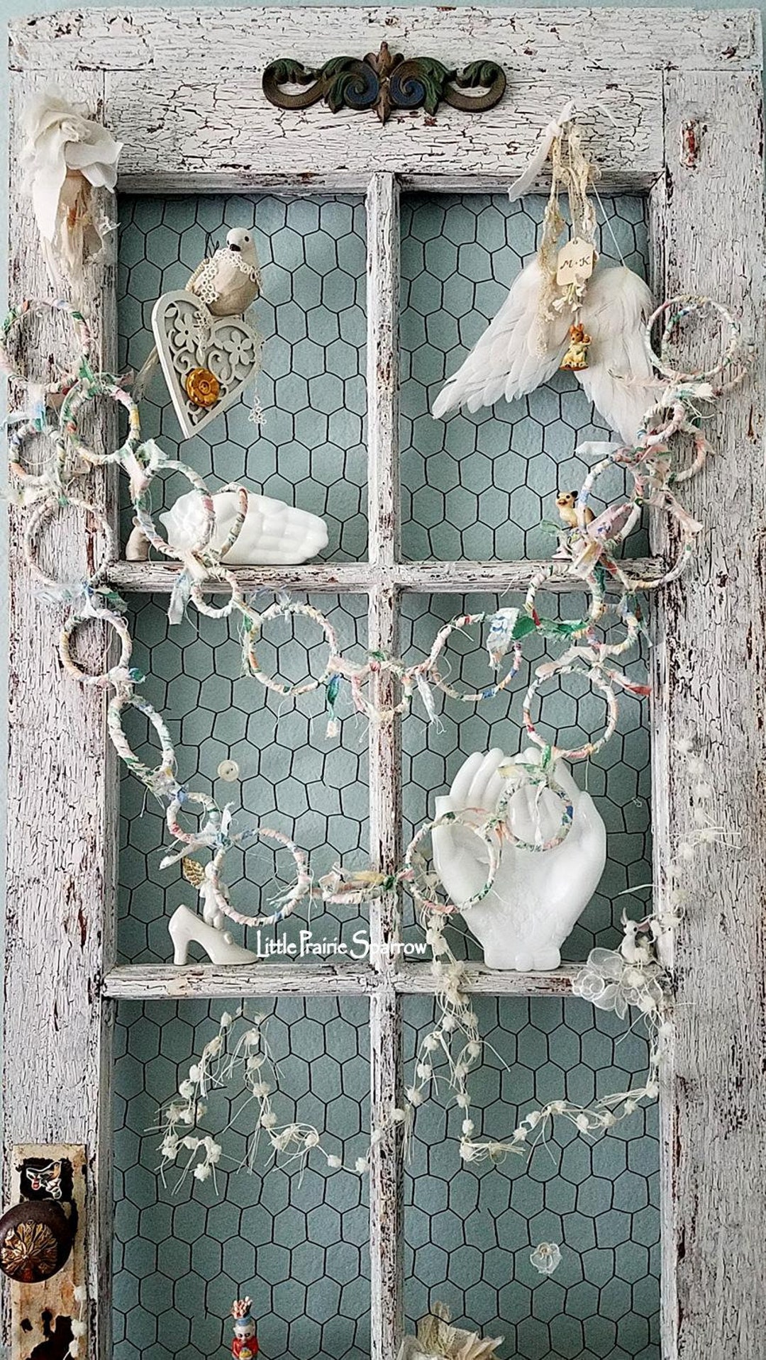 Fabric Garland Tattered Banner for Shabby Farmhouse Decor, Christmas ...