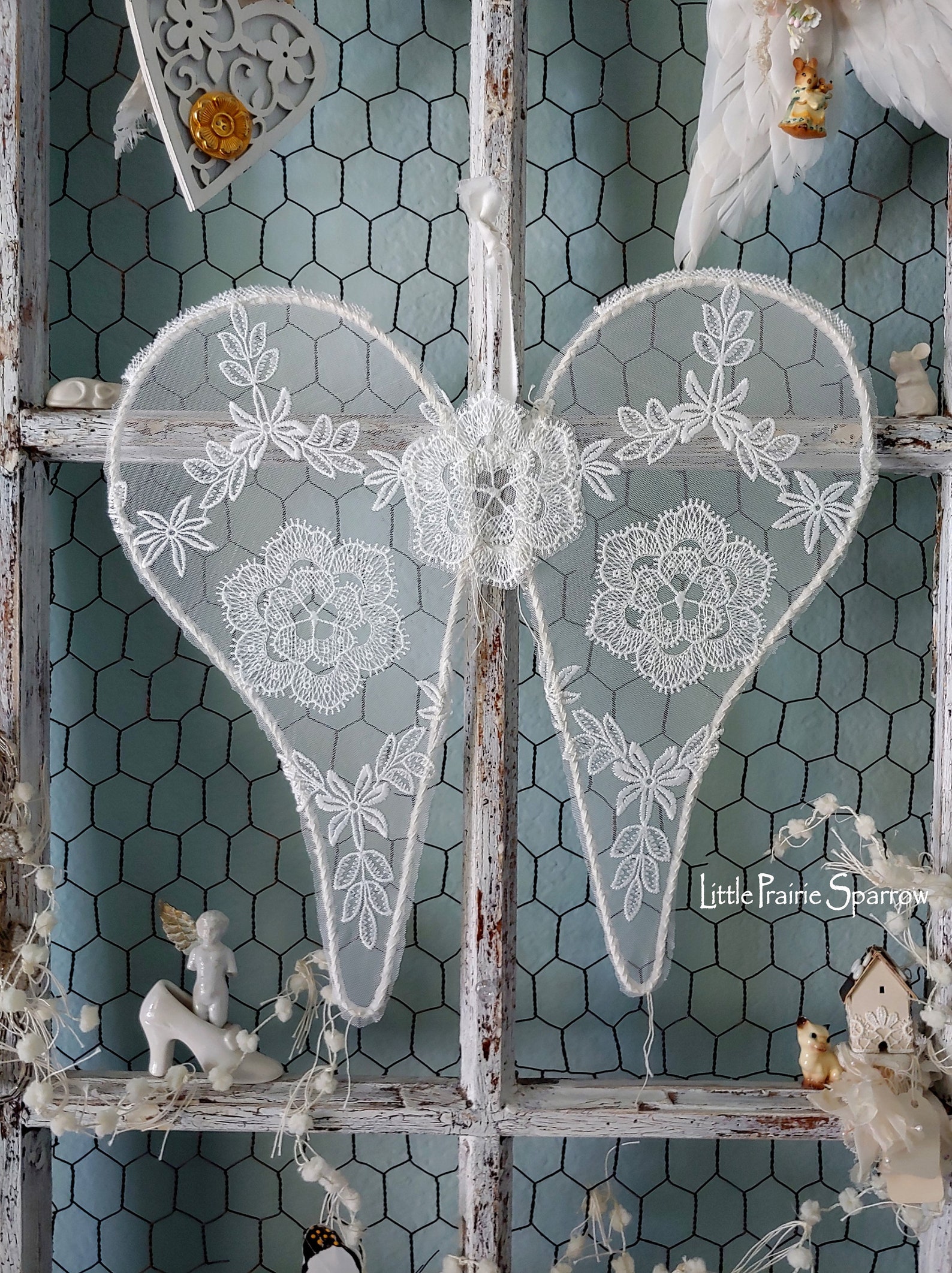 Lace Wire Wings Angel Wing Decor for Shabby Chic Wedding - Etsy