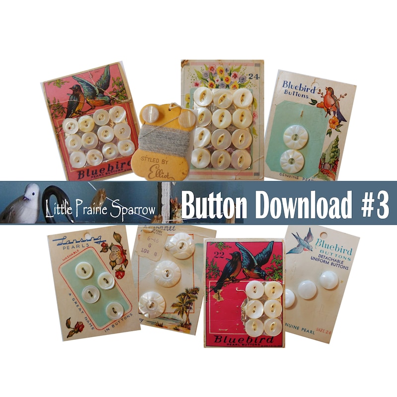 Vintage Button Cards - Etsy