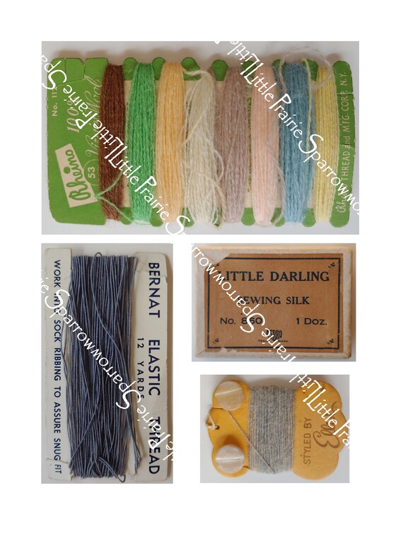 Stamping Junk Journal Printable Sewing Notion Ephemera Collage Sheets Scrapbooking Vintage ...