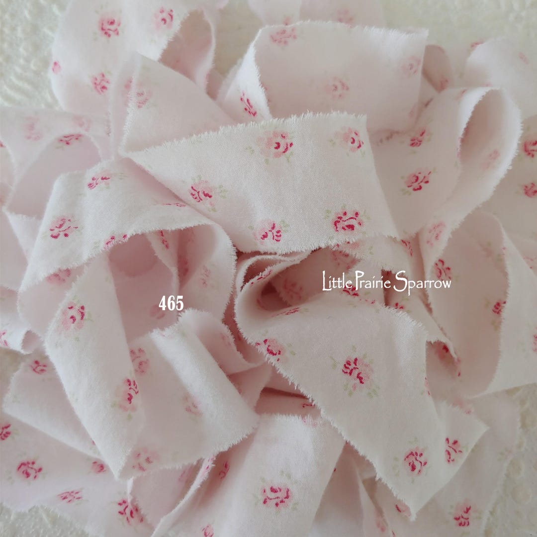 Hand Torn Pink Rachel Ashwell Rose Frayed Fabric Ribbon for Pink ...