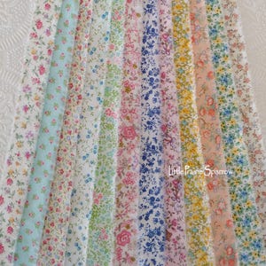 Hand Torn Calico Floral Frayed Fabric Ribbon Bundle Set of 12 for ...