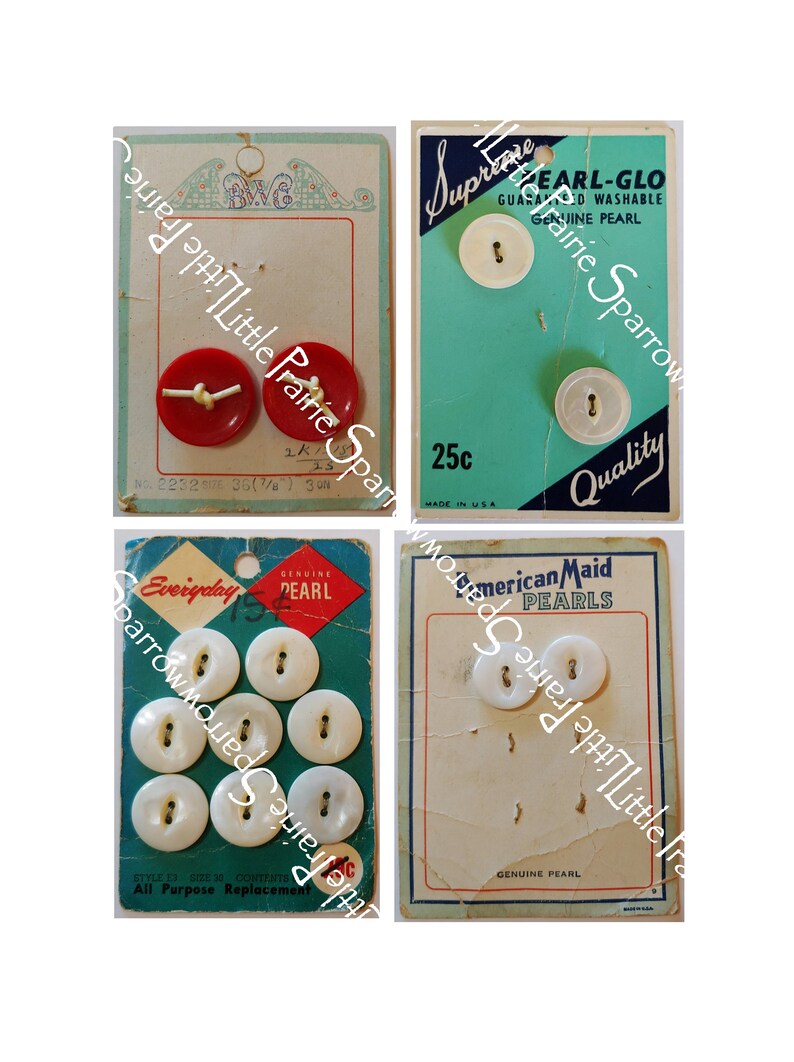 Vintage Button Card Digital Download Printable Sewing Notion - Etsy