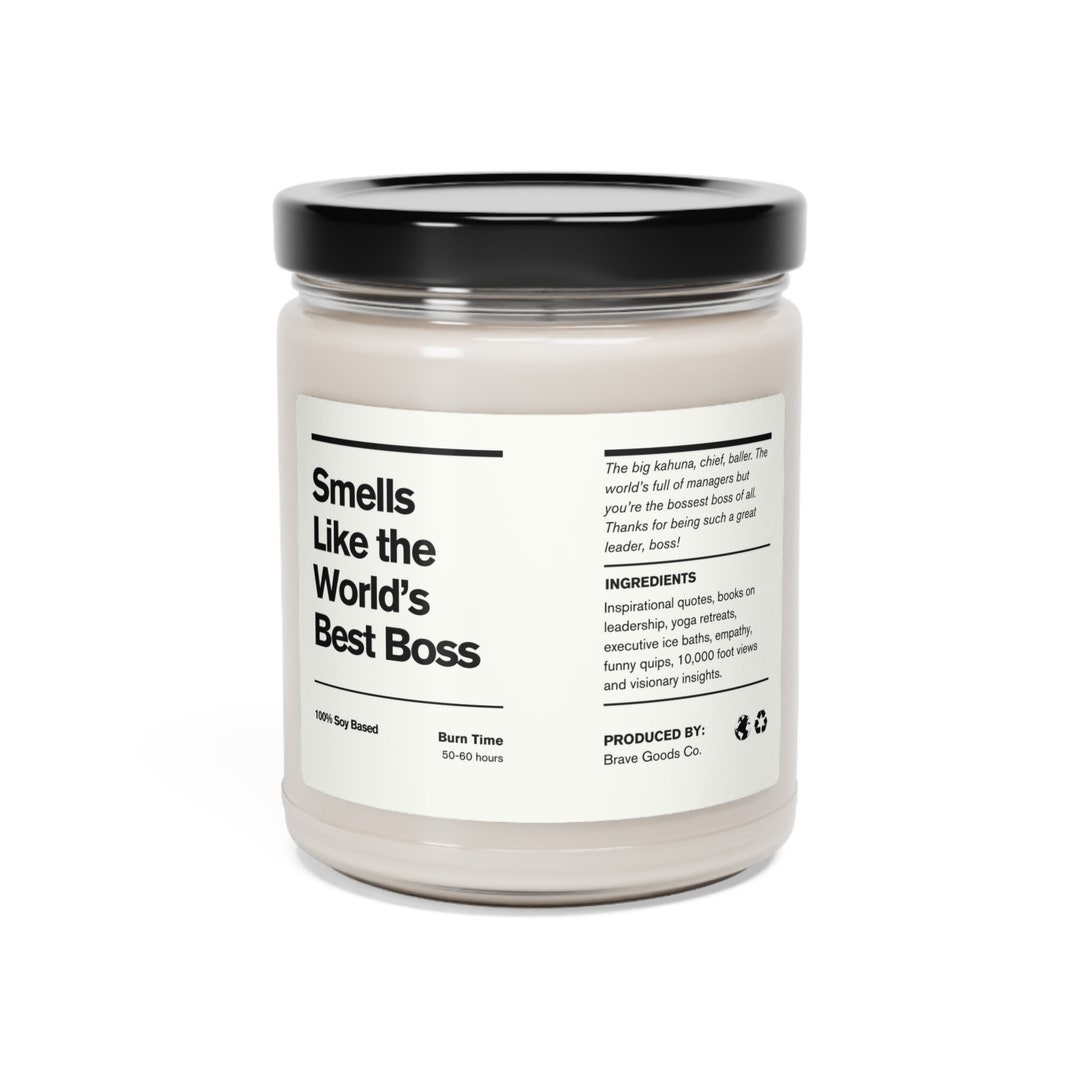 Smells Like the World's Best Boss Scented Soy Candle, 9oz, Funny ...