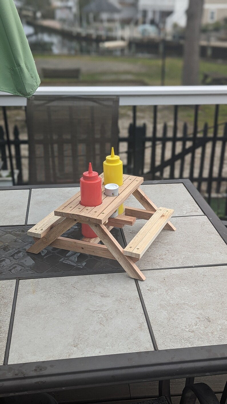 Condiment & Napkin Picnic Table. Made From Reclaimed Cedar. Great for ...