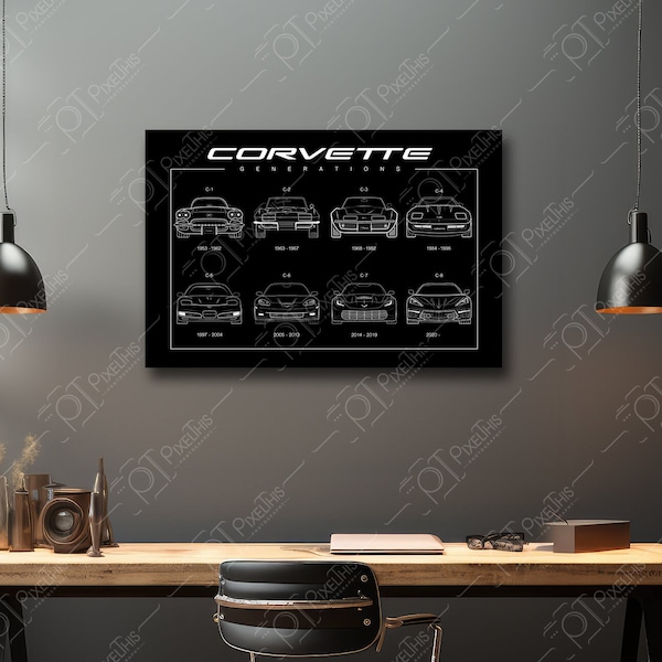 Mens Wall Art Corvette - Etsy