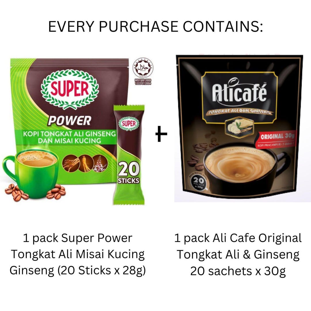 1 Pack Super Power 6in1 Tongkat Ali Misai Kucing Ginseng 20 Sticks X ...