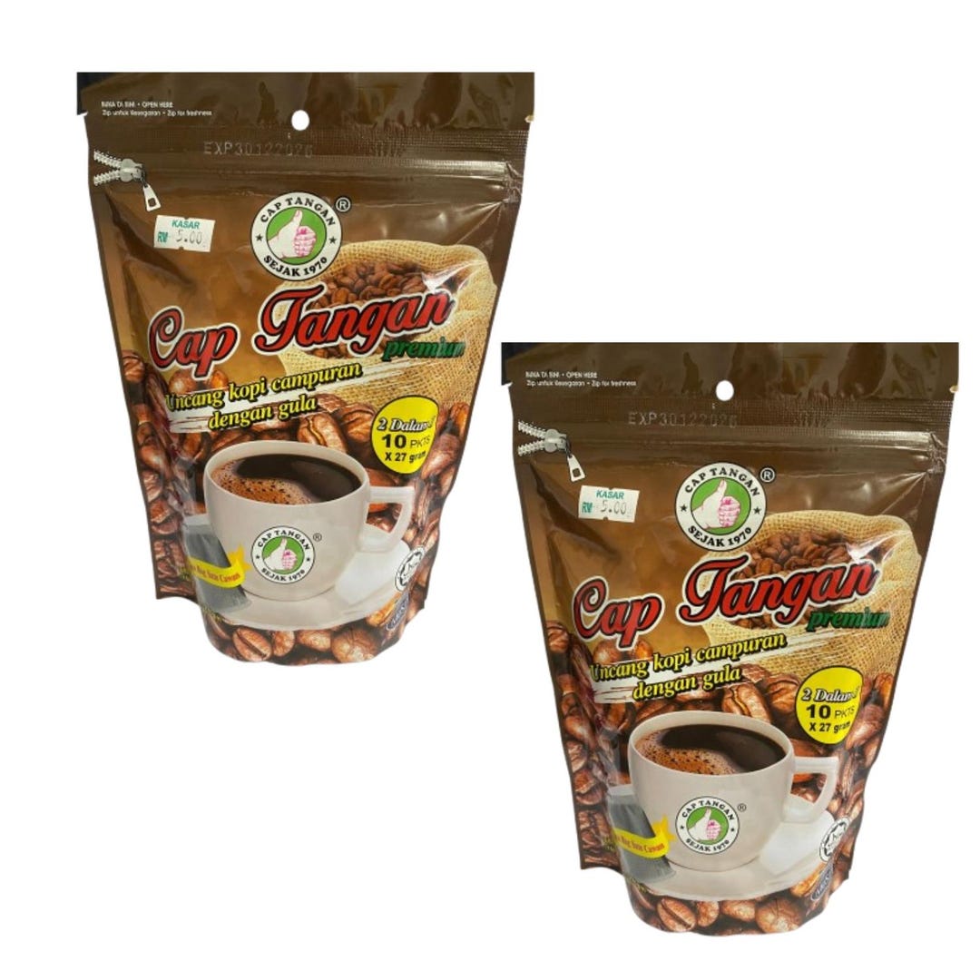 Cap Tangan Instant Premix Coffee With Sugar ( 2 Packs X 10 Sachets X ...