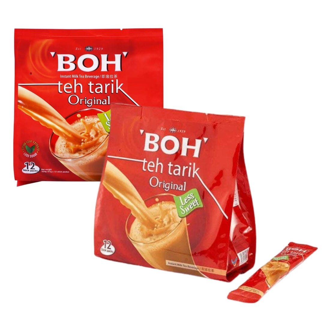 Boh Teh Tarik Original Less Sweet ( 2 Packs X 12 Sachets X 27g ) Stevia ...
