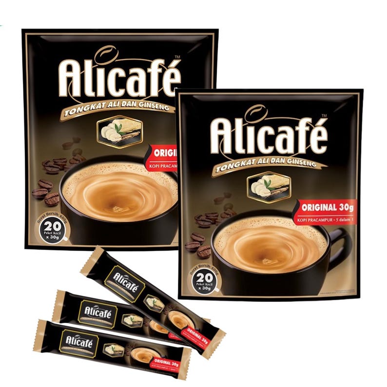Ali Cafe Tongkat Ali and Ginseng Instant Coffee 2 Packs X 20 Sachets ...
