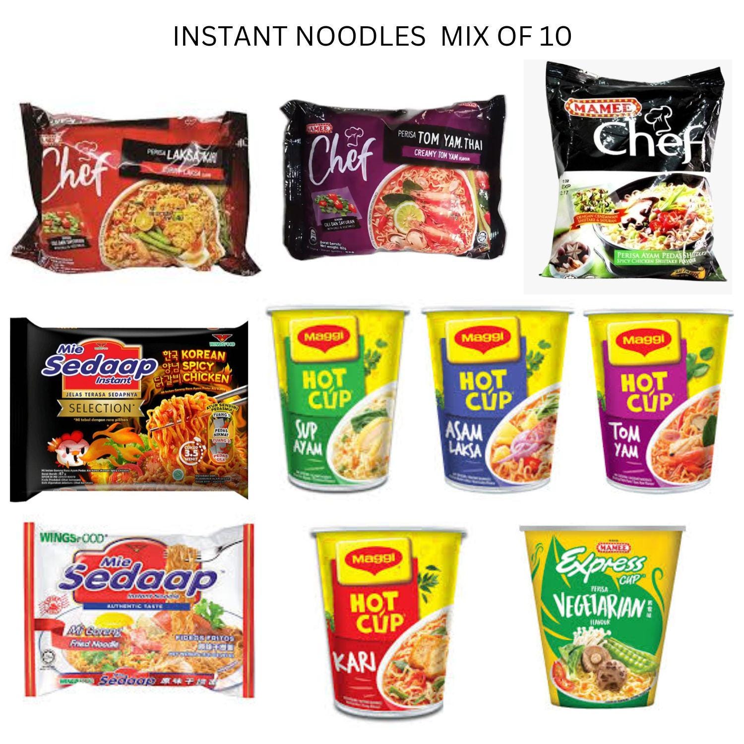 Malaysian Instant Noodle Mix 10 (assorted) - Etsy