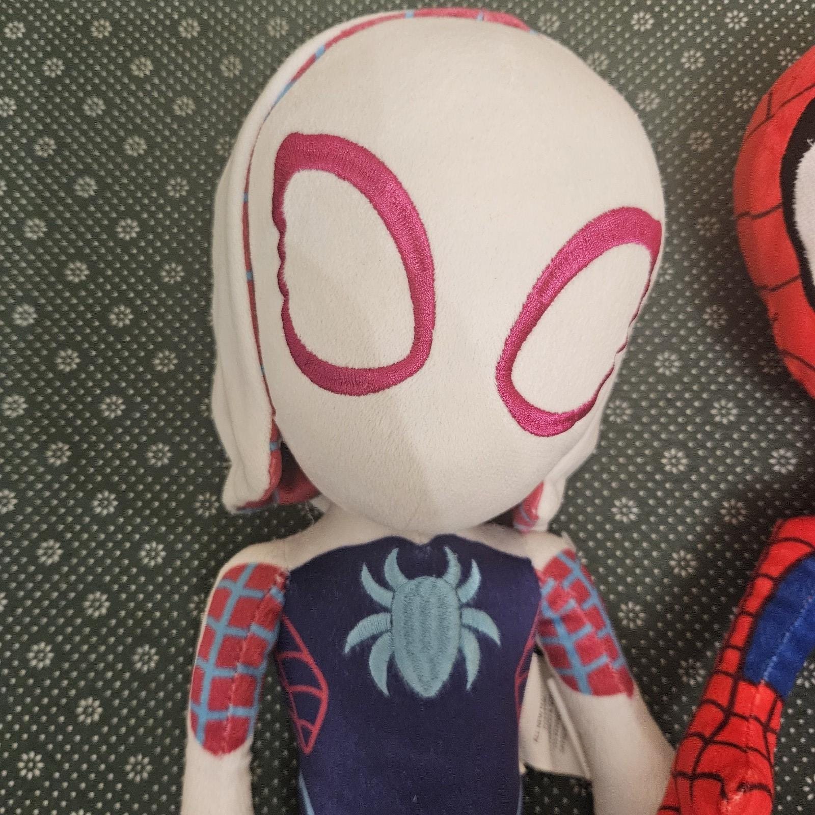 Spiderman Gwen Stacy Ghost Spidey Amazing Friends Plush Stuffed 18" LOT ...