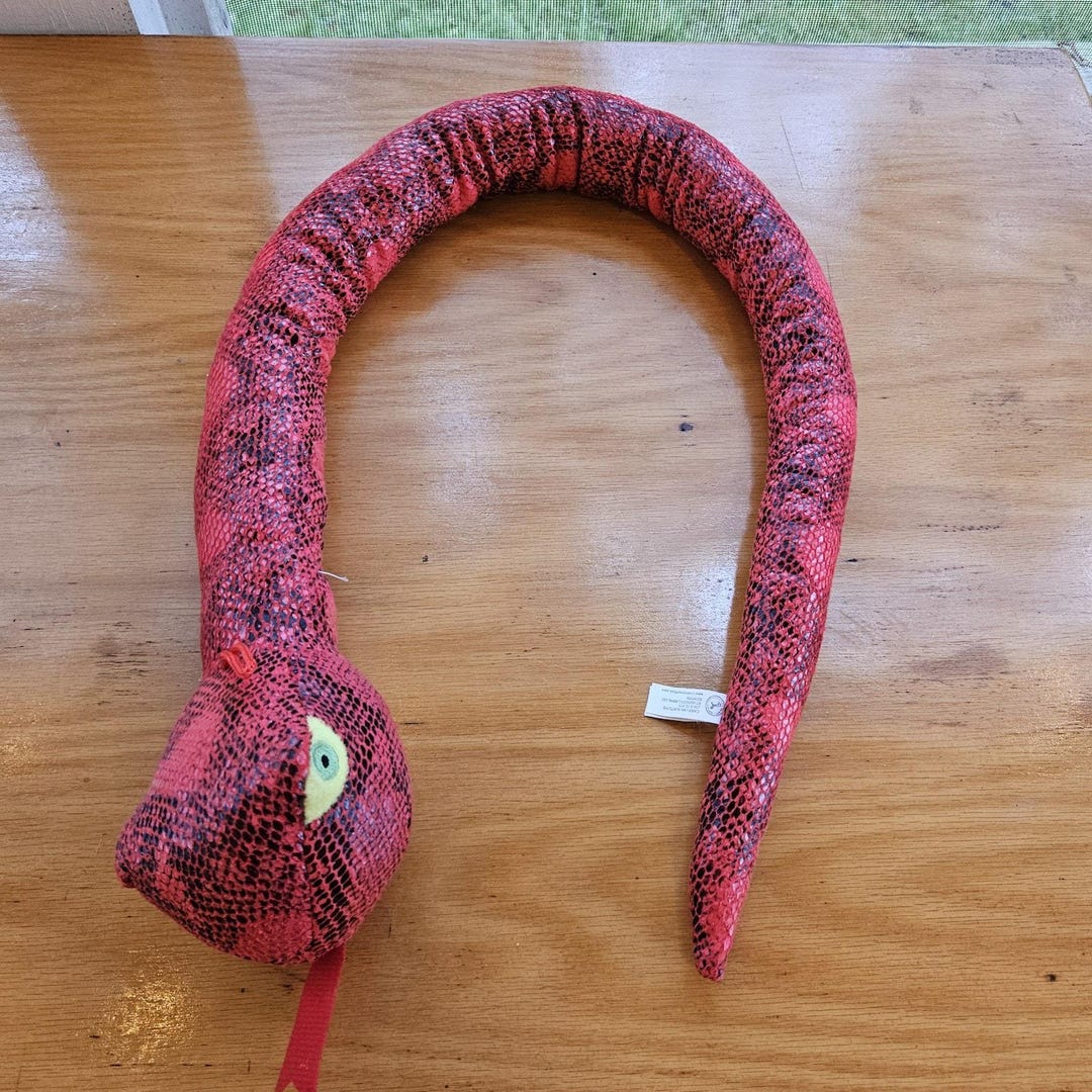 Snake Plush Stuffed Animal Red 36" Caravan Soft Toys - Etsy