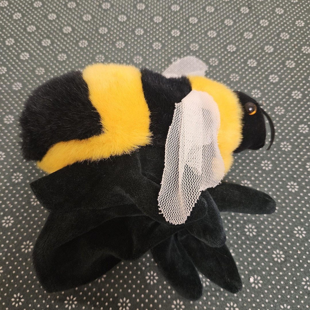 VTG Folkmanis Folktails Furry Folk Hand Puppet Bumblebee Plush Stuffed ...