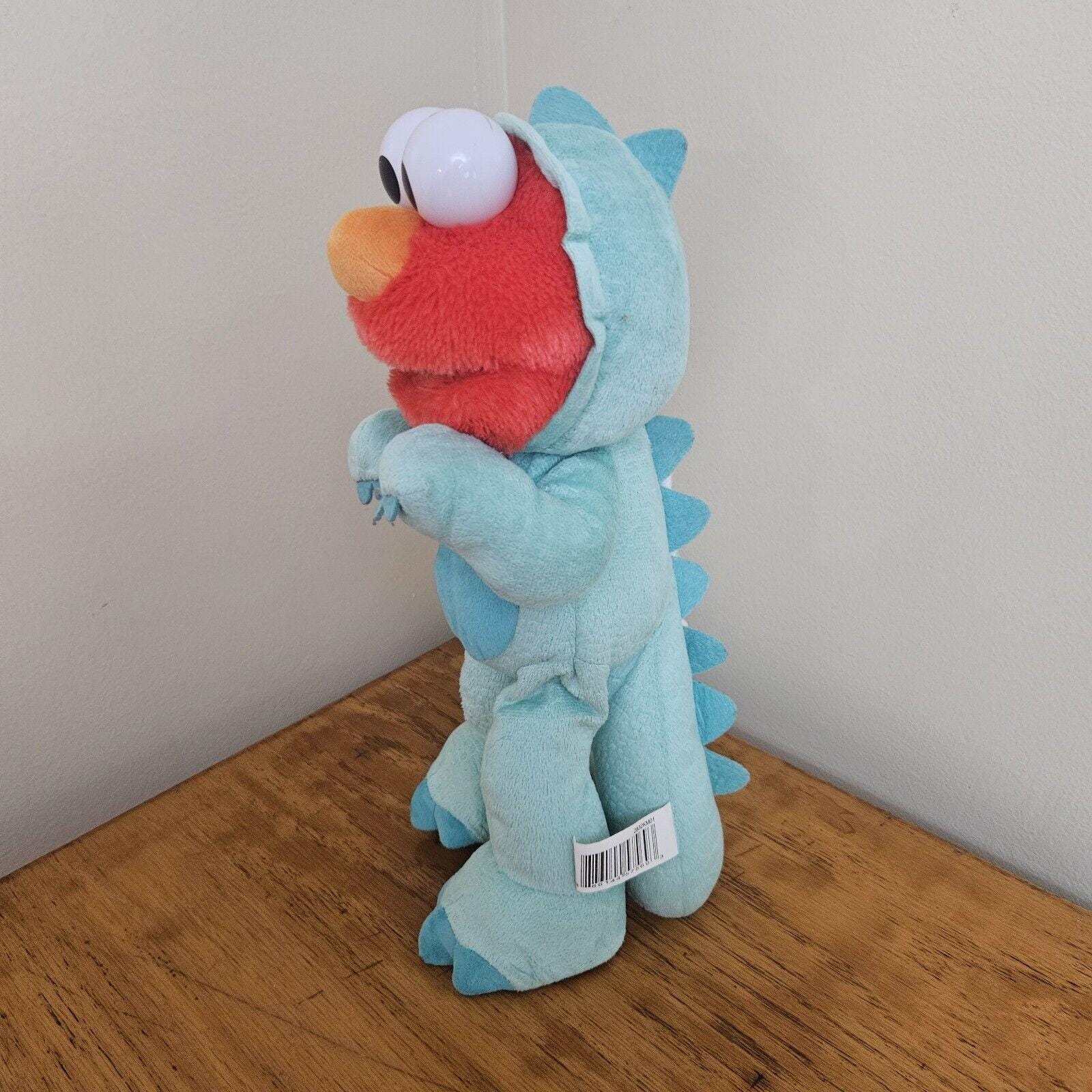 Sesame Street Elmo Dino Stomp Dancing Plush Toy 14" Stuff 2022 Works ...