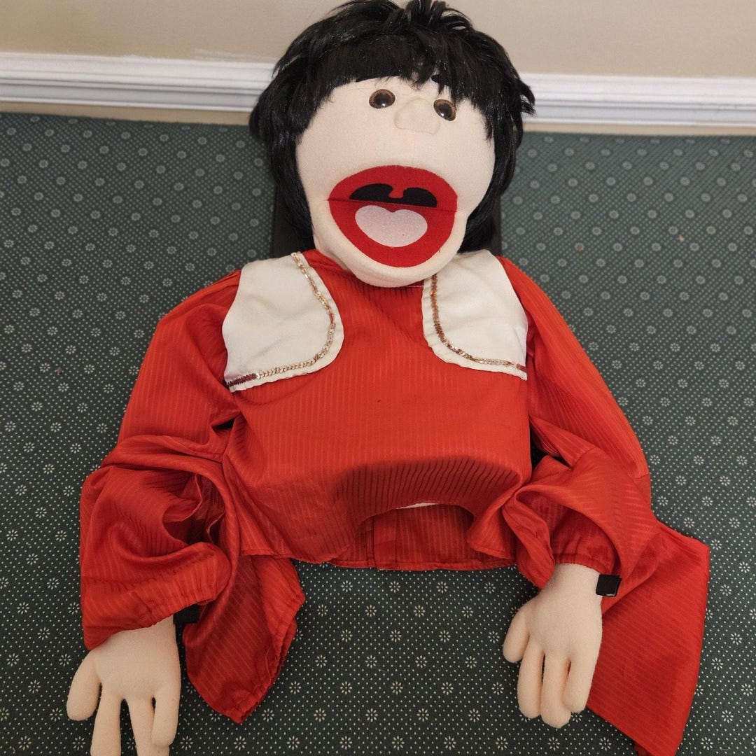 VTG Puppet Productions BOY Black Hair SINGER Hand Puppet 70s 80s 20 In ...