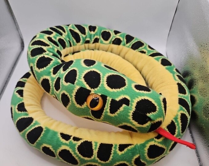 Snake Plush Wild Republic Green Yellow 68" Stuffed Animal Toy 2014 - Etsy