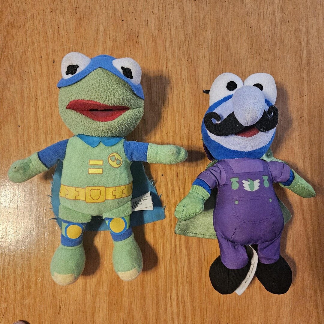 Disney Muppets Kermit & Gonzo Superhero Plush Stuffed Toys Lot 2 Small ...