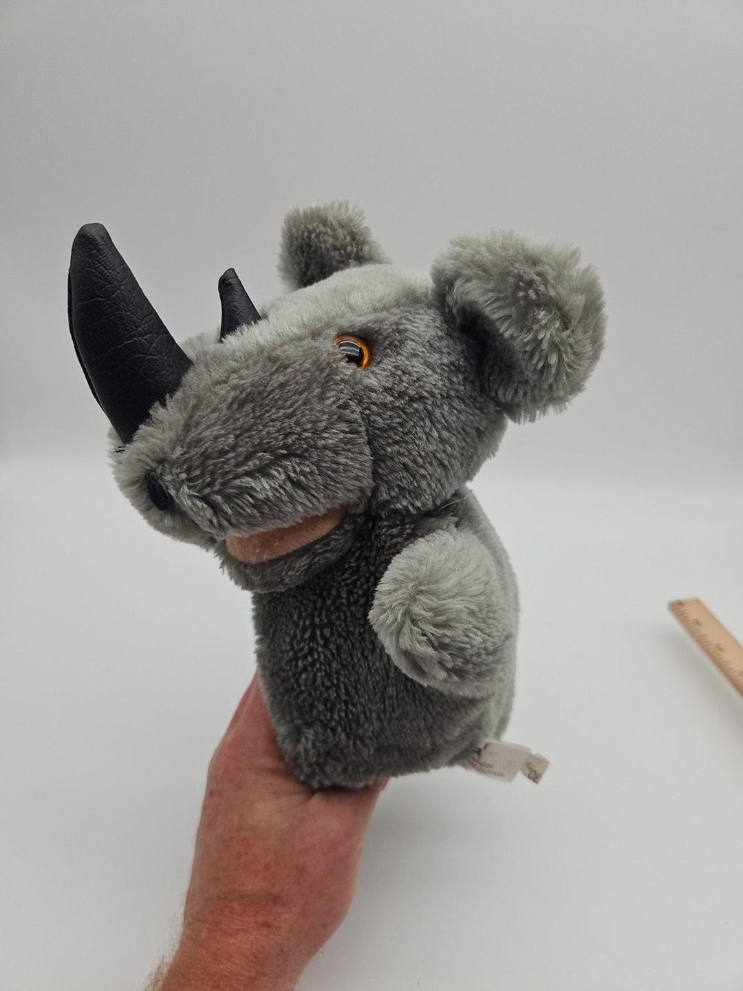 Vintage German Plush Hand Puppet Rhino Rhinoceros Animal Bad Oldesloe ...