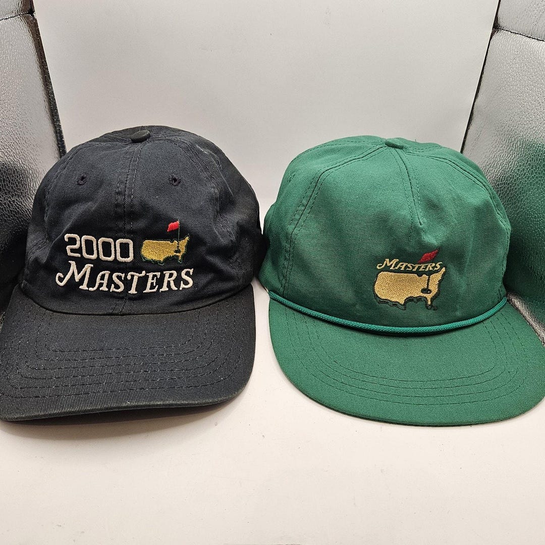 VTG Masters Golf Hat Baseball Cap Augusta National Leather Strap Rope ...