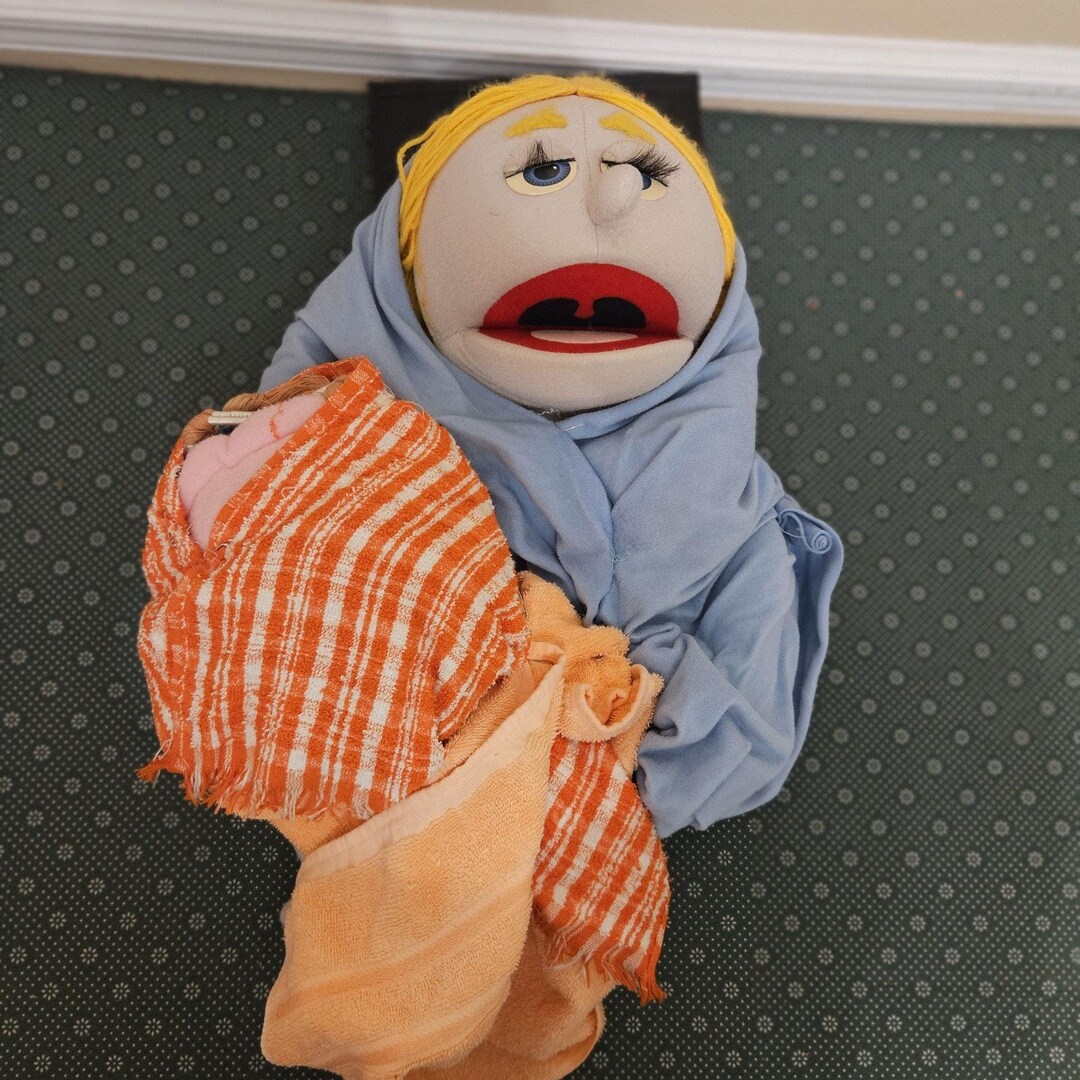 VTG Puppet Productions WOMAN MARY Baby Naitivity Hand Puppet 70s 80s 20 ...
