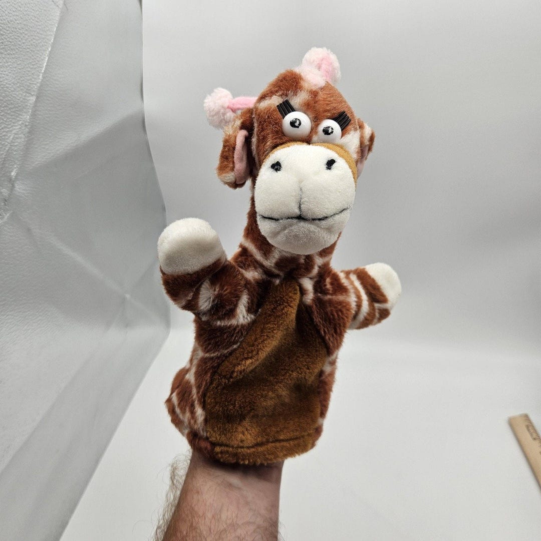 Vintage 2000 Noah's Park Giraffe Hand Puppet Plush Illustrated World 11 ...