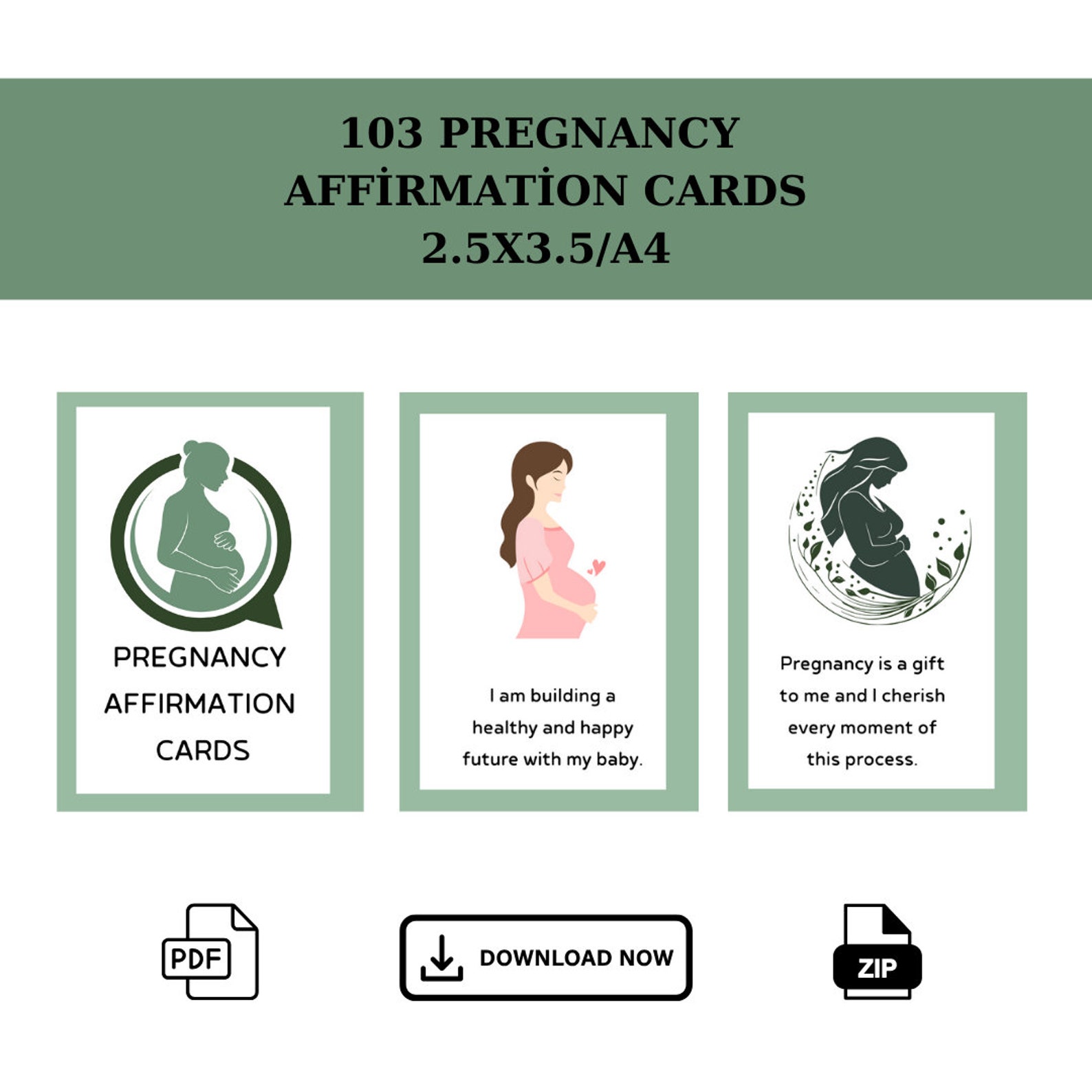 103 Minimal Birth Affirmation Printable Cards | Positive Birth Quotes ...