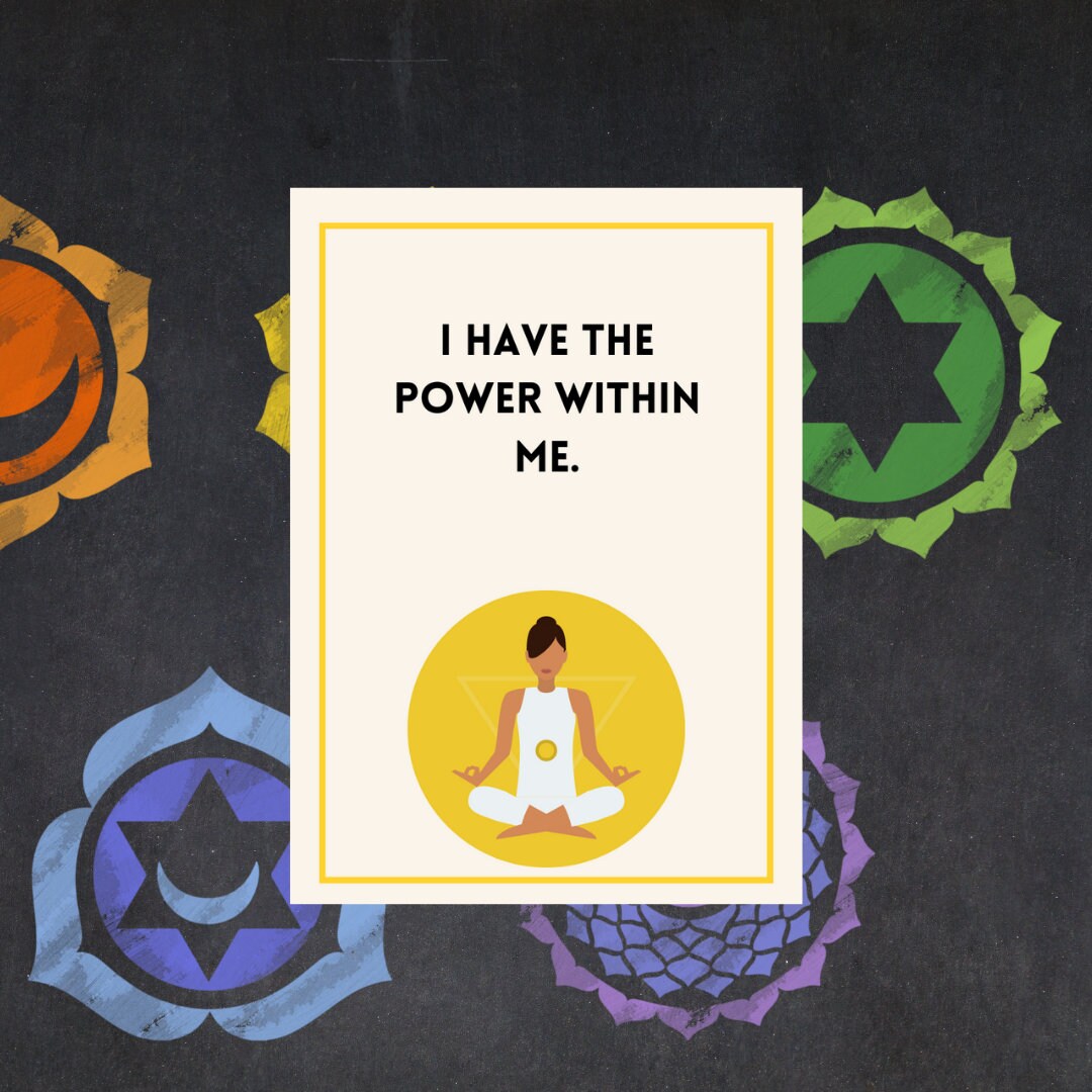 Solar Plexus Chakra Affirmation Cards, Affirmation Cards Digital ...
