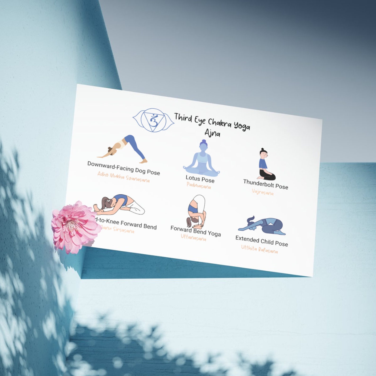 Chakra Yoga Poses Cheat Sheets, Digital Download PDF, Chakra Yoga Poses ...